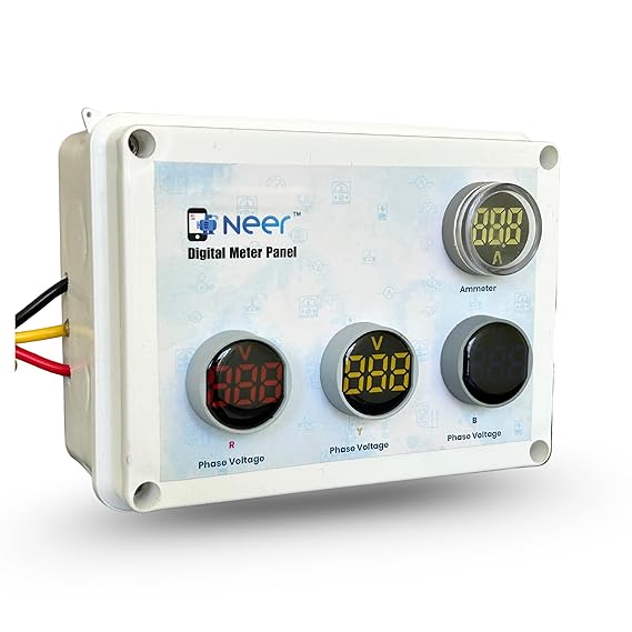 NEER 3-Phase Digital Meter Panel — 3 × Voltmeter (R/Y/B) – KrishiVerse